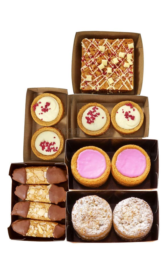 Various Types of Pastries in a Studio Setting, Isolated on White Stock ...