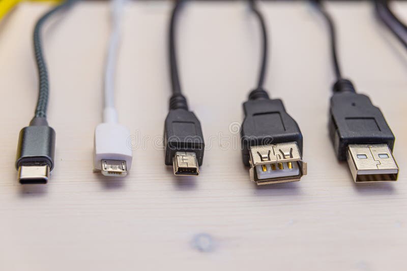 Different Types of Plugs and Connectors in Use Today. Stock Image ...