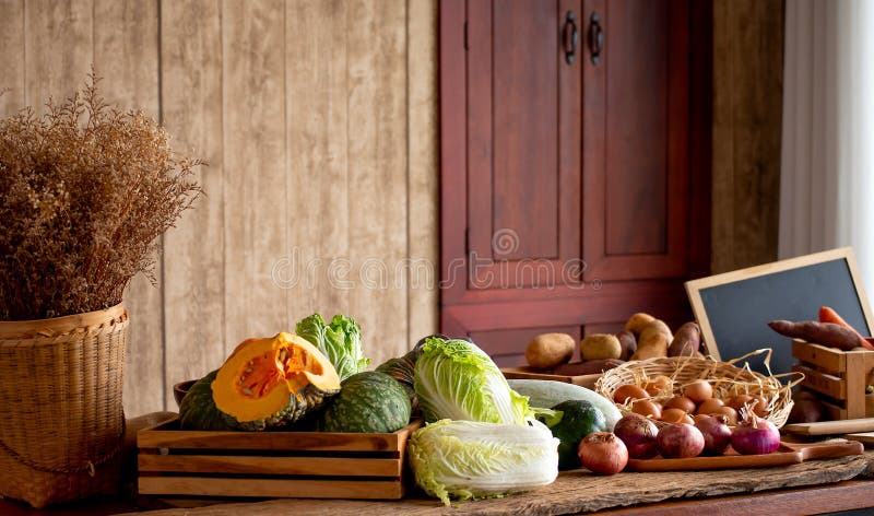 The Various Types of Raw Materials in the Kitchen Include Vegetables ...