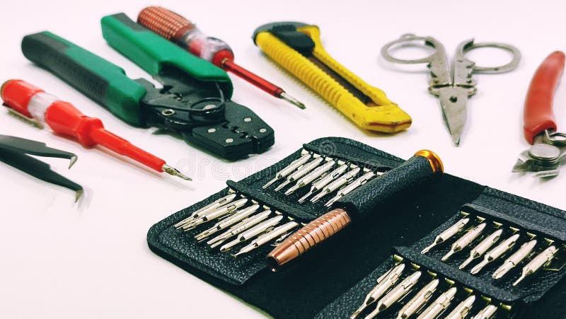 Various Types of Repair and Carpentry Tools.screw Driver, Pliers ...