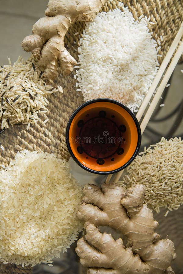 Various Types of Rice on Glass Table. from Above Stock Image - Image of ...