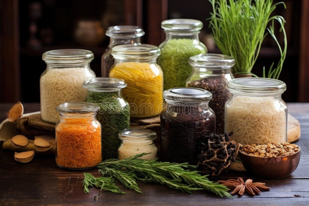 Various Types of Rice for Risotto in Glass Jars Stock Photo - Image of ...