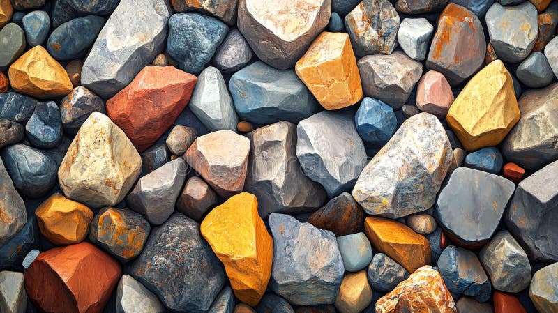 A Variety of Colorful Rocks Arranged Naturally Outdoors in Daylight ...