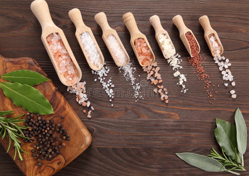 Various types of salt. stock image. Image of mineral - 122501697
