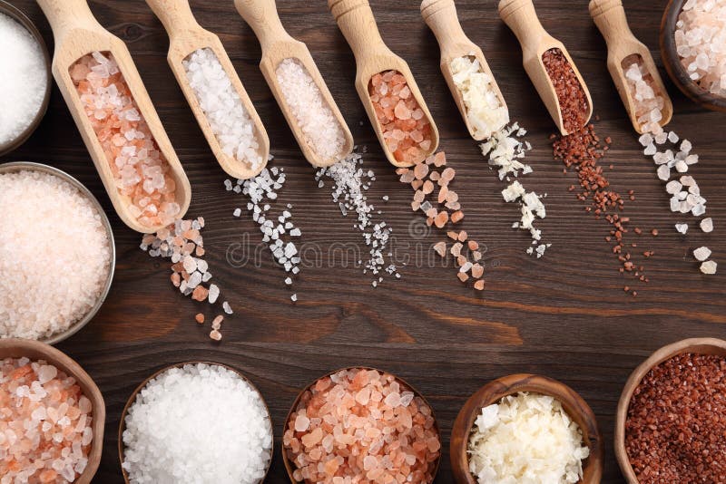 Various types of salt. stock image. Image of mineral - 122501915