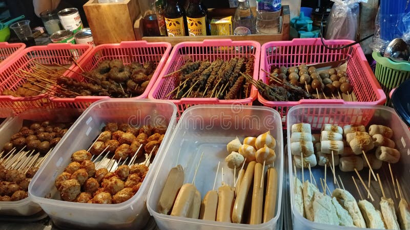 Various Types of Satay Menu at the Angkringan Stock Image - Image of ...