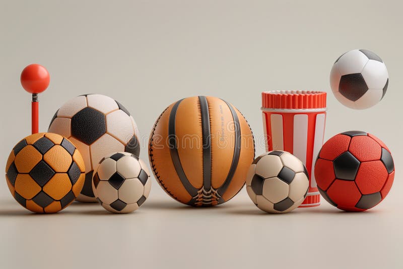 Various Types of Soccer Balls Displayed Together, Showcasing Diversity ...