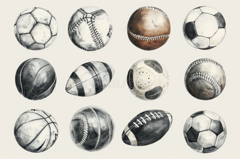Various Types of Soccer Balls for Sports and Recreation Stock Photo ...
