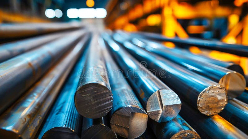 Assorted Steel Bars in Warehouse Stock Illustration - Illustration of ...