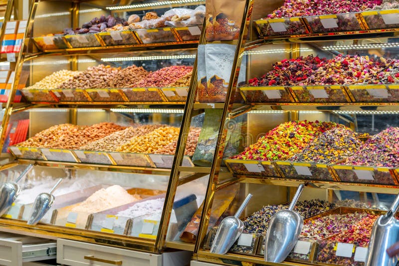 Various Types of Sweets at an Istanbul Bazaar, Turkey Stock Image ...