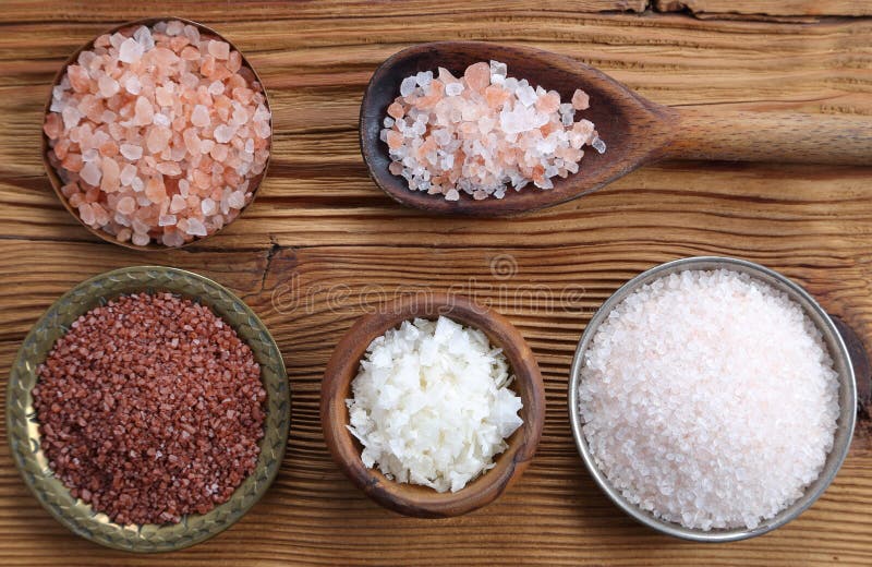 Different Varieties of Table Salt. Stock Image - Image of pink, view ...