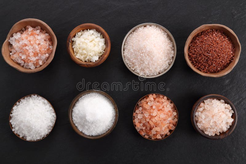 Various Types of Table Salt. Stock Photo - Image of ground, collection ...