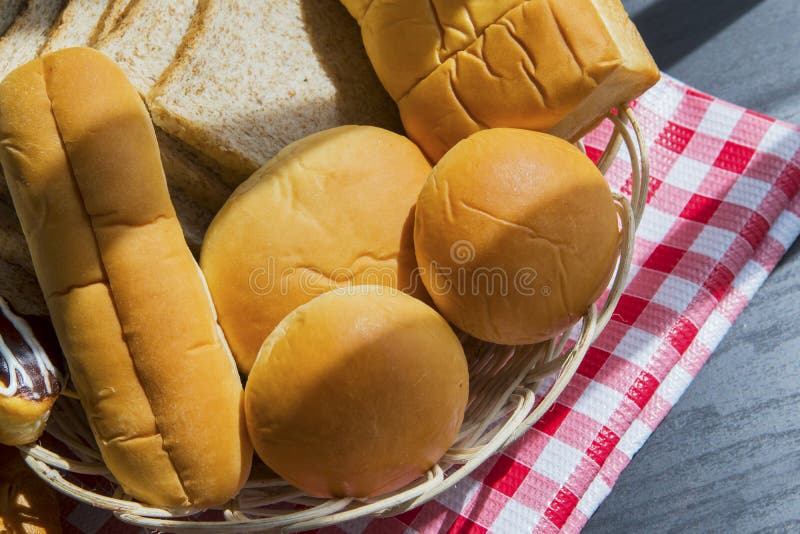 Various Types of Tasty Breads on the Table Stock Image - Image of ...