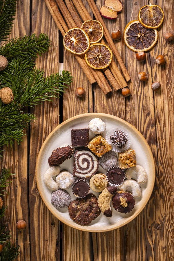 Various Types of Typical Czech Christmas Cookies Stock Photo - Image of ...