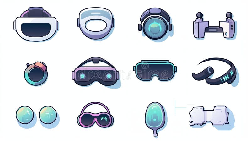 Various Types of Virtual Reality Headsets and Accessories on Display ...