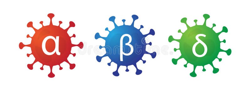 Various Variants of the New Corona Virus, Alpha, Beta, Delta. Vector ...