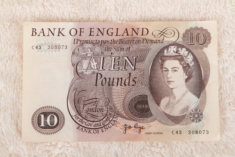 Old Bank of England Ten Pound Note with Queen Elizabeth Editorial Photo ...