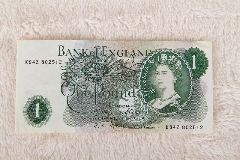 Old Bank of England One Pound Note with the Queen Editorial Stock Photo ...