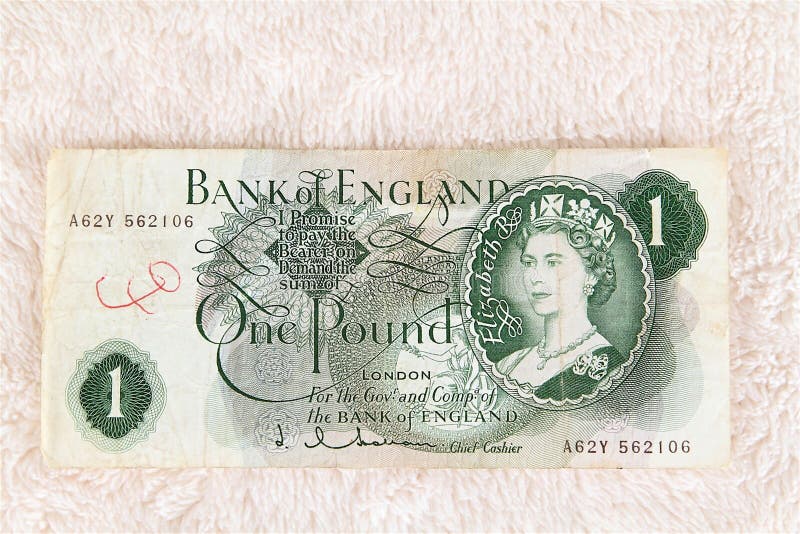 Old BOE one pound note editorial stock image. Image of discontinued ...