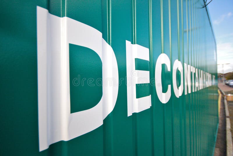 Abstract View of a Decontamination Unit Sign Stock Image - Image of ...