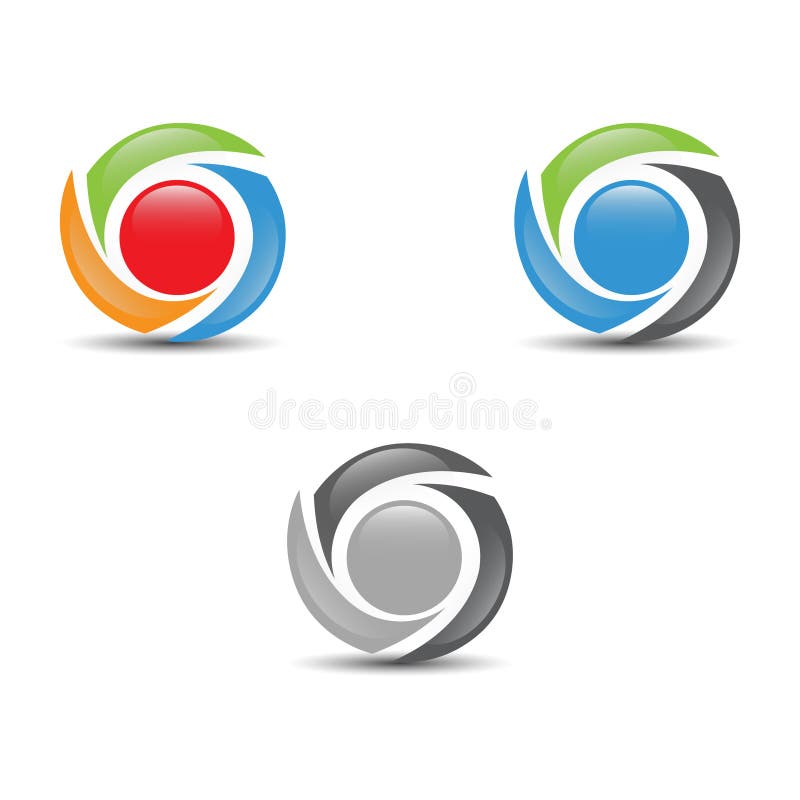 Various Vector Circle Logo Design Set. Abstract Flow Logo Template ...