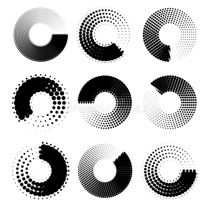Various Vector Circular Patterns Isolated Stock Vector - Illustration ...
