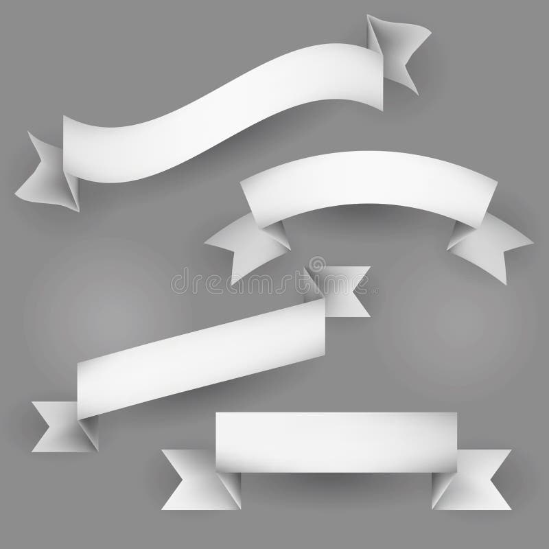Various Vector Paper Banners with Shadow. - Vector Stock Vector ...