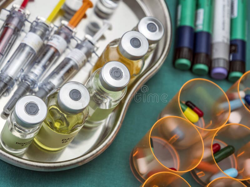 Various Vials and Medication Prepared in the Table of Palliative Stock ...