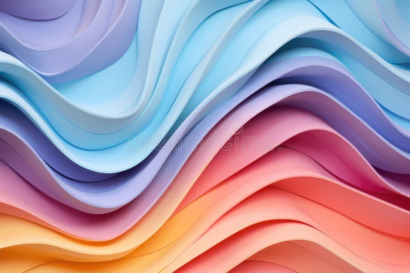 Colorful Wavy Shapes Background Stock Illustration - Illustration of ...