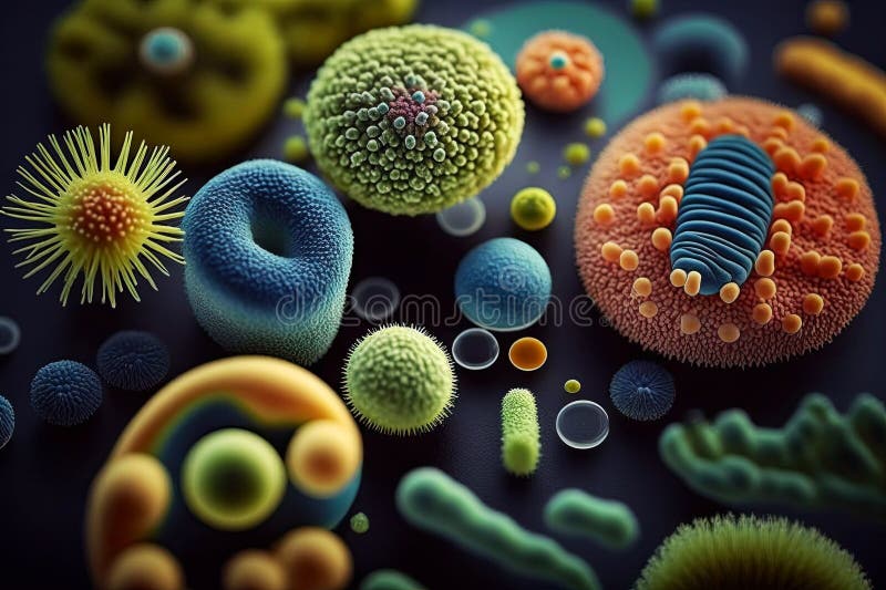 Various Viruses, Microbes and Bacteria, Types of Microorganisms Under ...