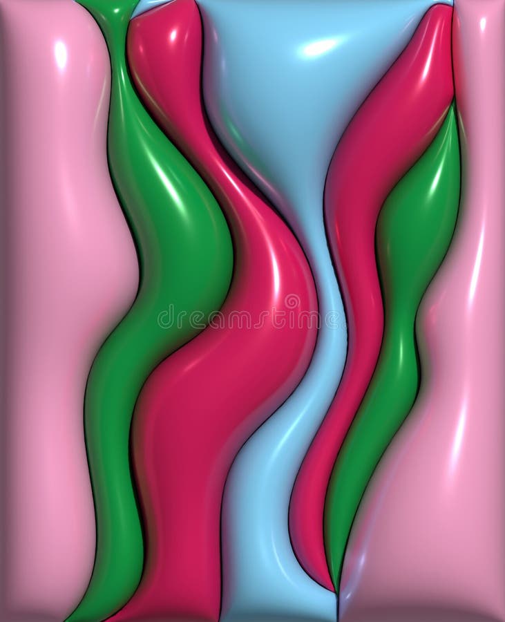 Various Volumetric Figures with a Smooth Shiny Surface, 3D Rendering ...