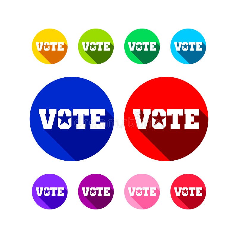 Various Vote Icon Colors Graphic Design Stock Vector - Illustration of ...
