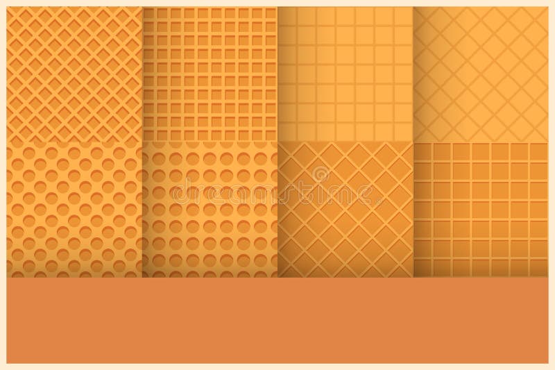 Various Wafer Designs in Set Seamless Back Stock Vector - Illustration ...