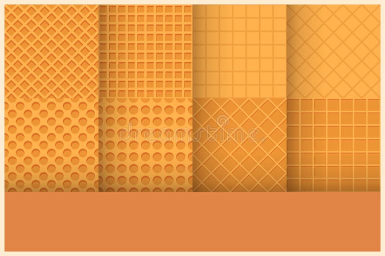 Various Wafer Designs in Set Seamless Back Stock Vector - Illustration ...