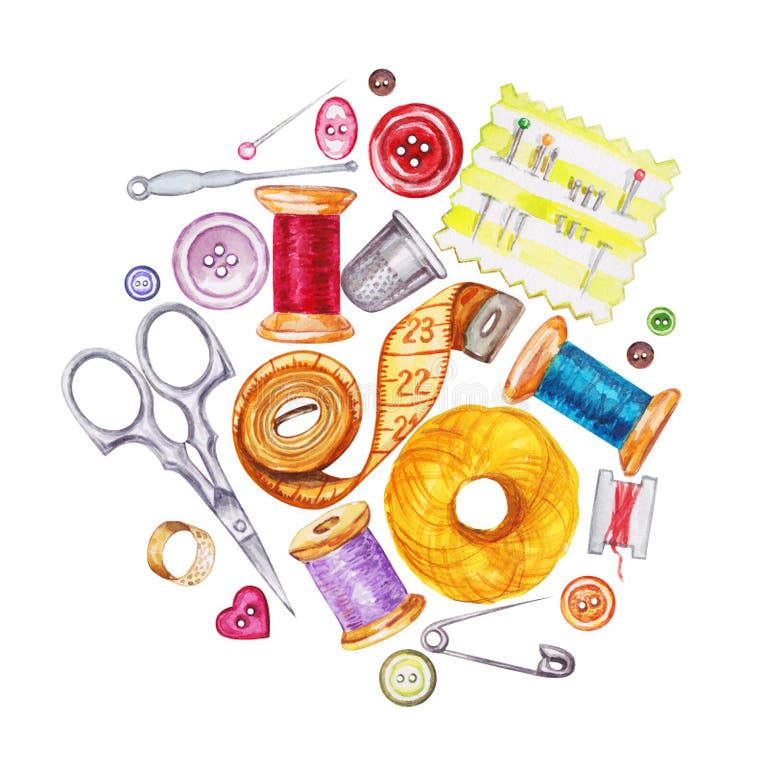 Sewing Tools Stock Illustrations 10 814 Sewing Tools Stock
