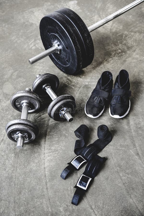 Various Weight Lifting Equipment Stock Image - Image of sport, strength ...