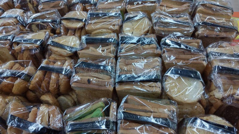 Various White Bread Wrapped in Plastic Stock Photo - Image of delicious ...