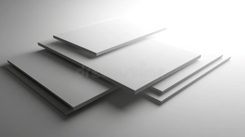 Stacked White Panels Arranged on a Minimalist Surface Creating a Modern ...
