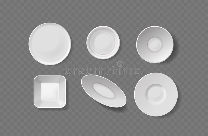 Various White Plates and Utensils Collection Showcasing Different ...