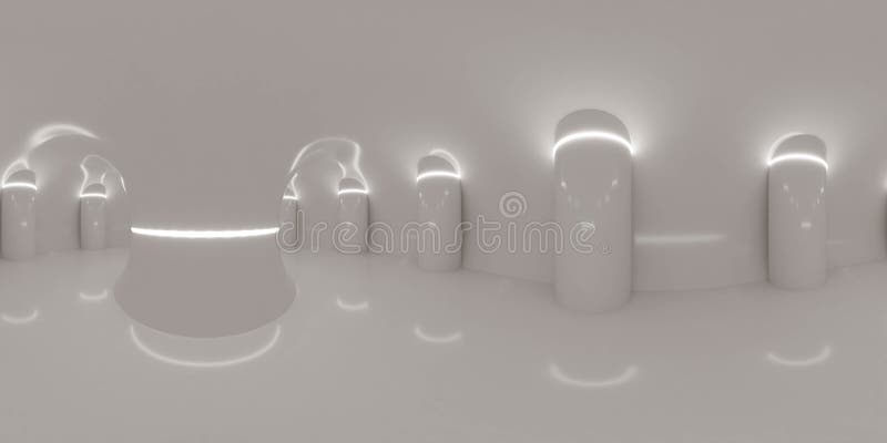 Group of Columns in a White Room 360 Panorama Vr Environment Map Stock ...