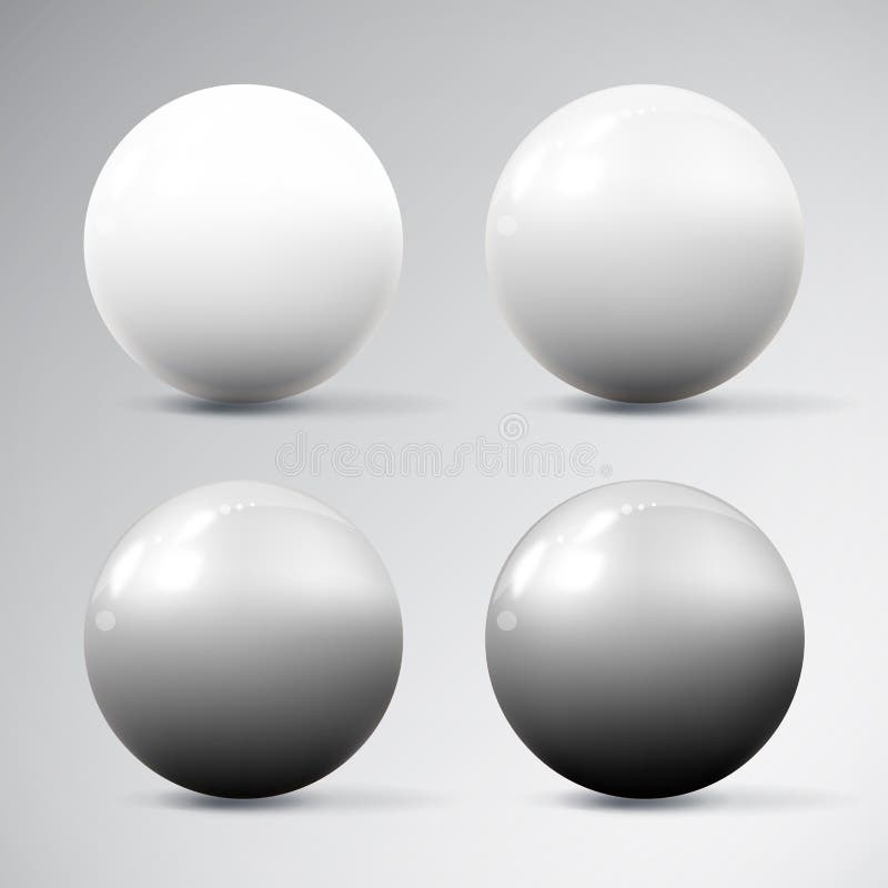 Various white spheres stock vector. Illustration of glare - 157352304