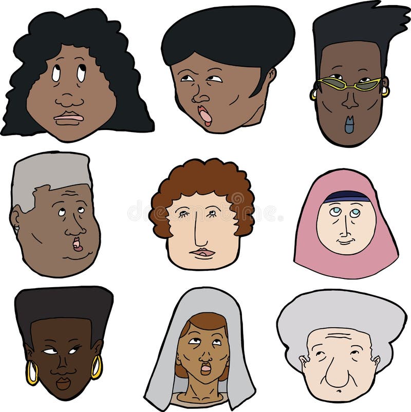 Various Women Looking Up Stock Illustrations – 33 Various Women Looking ...