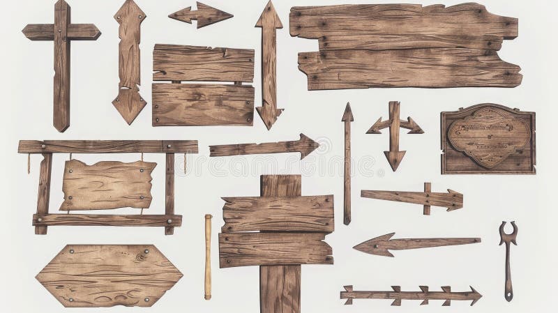 Various Wooden Signs and Arrows for Directional Purposes. Ideal for ...