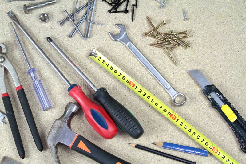 Various work tools stock photo. Image of instrument, carpentry - 35260494