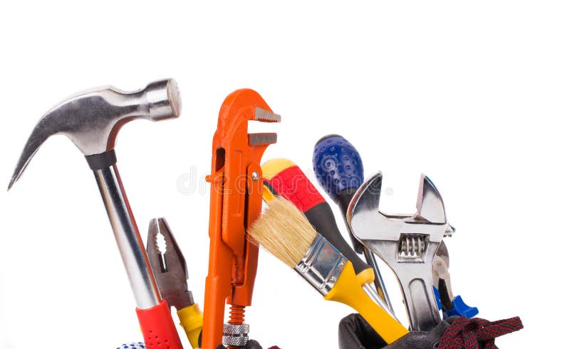Various worker tools. stock image. Image of goggles, construction ...