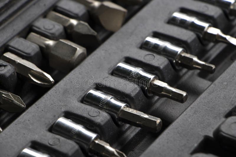 Various Wrench and Screwdriver Head Kit Toolbox.group of Construction ...