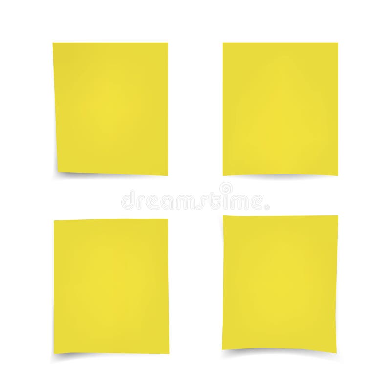 Various Yellow Stick Notes stock illustration. Illustration of notepad ...
