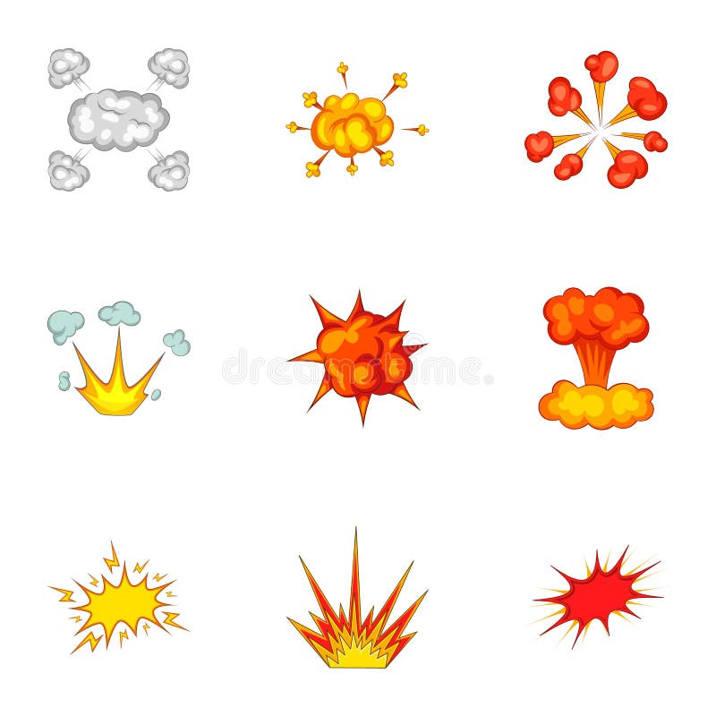 Variously Shaped Firework Explosion Icons Set Stock Vector ...