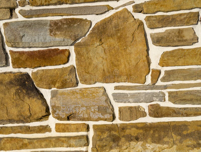Variously Shaped Rock Elements Joined with Mortar Create an Interesting ...