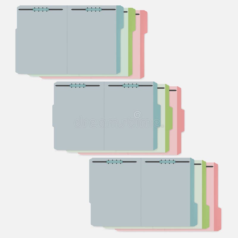 Variously Tabbed Colored File Folders with Fastener To Keep Paper ...